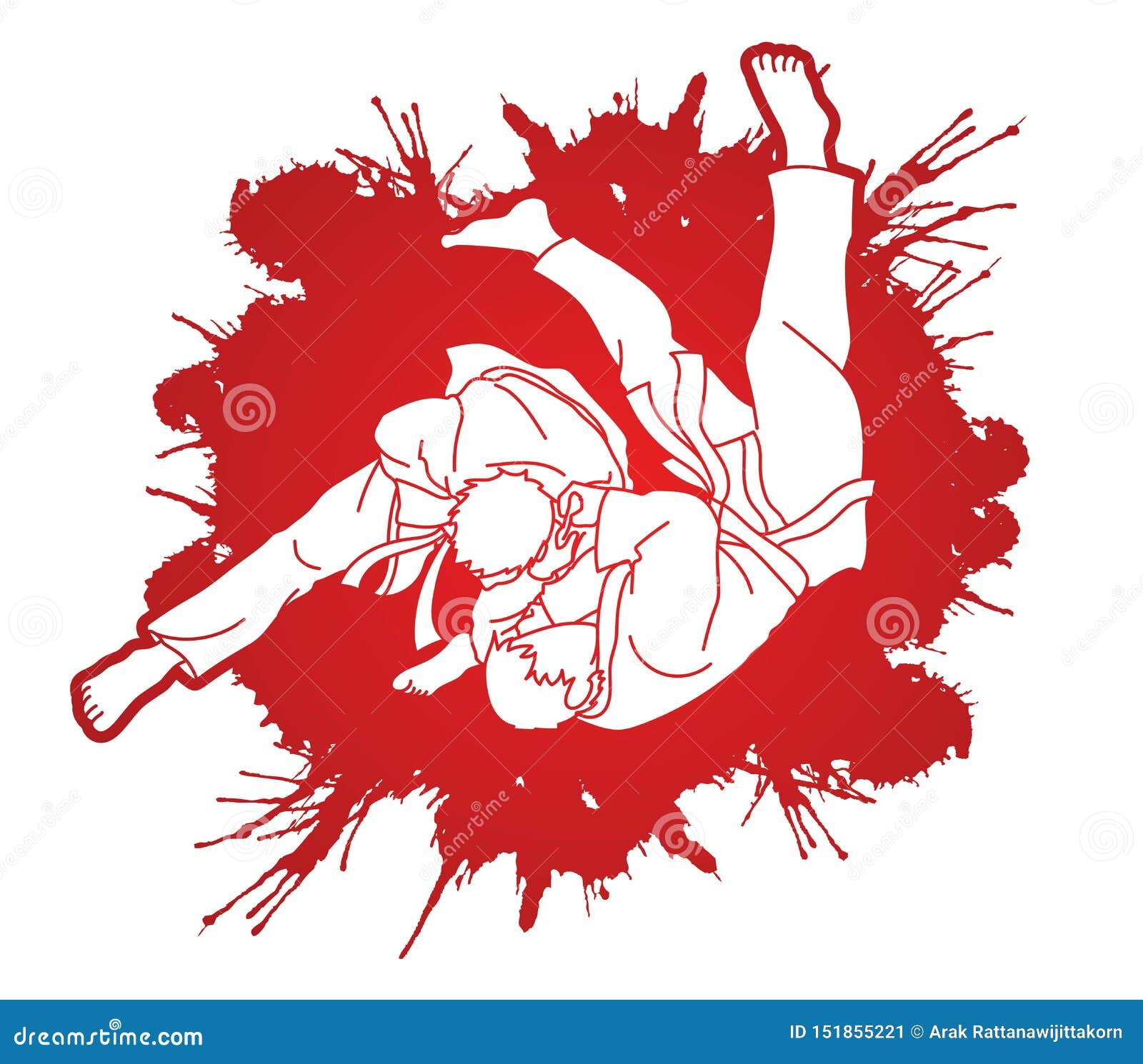 Judo Sport Action Cartoon Graphic Vector Illustration | CartoonDealer ...