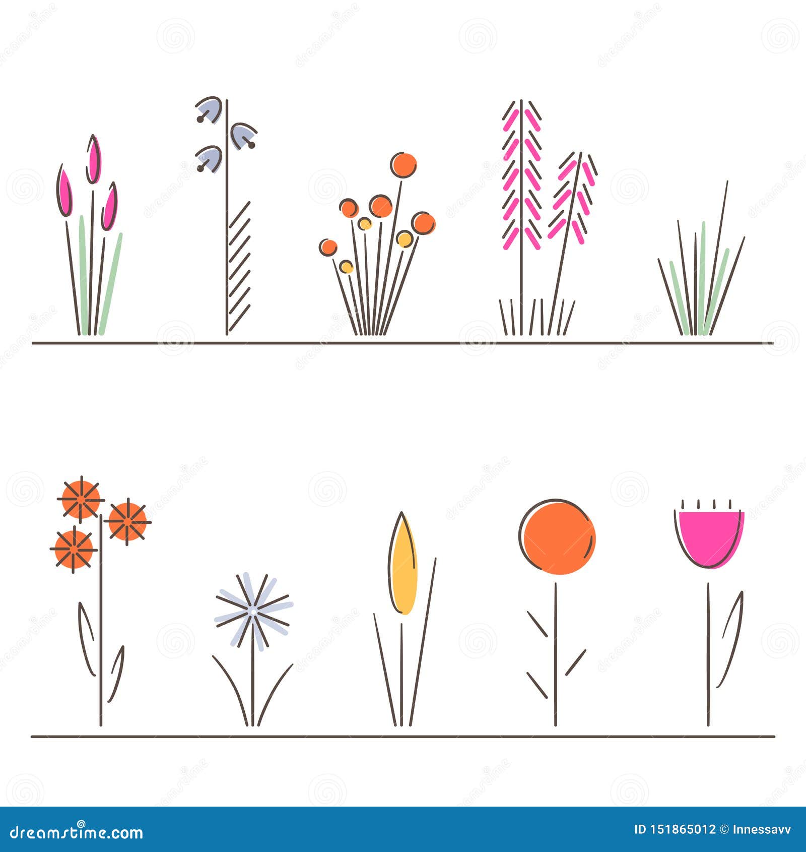 Abstract flowers line stock vector. Illustration of graphic - 151865012