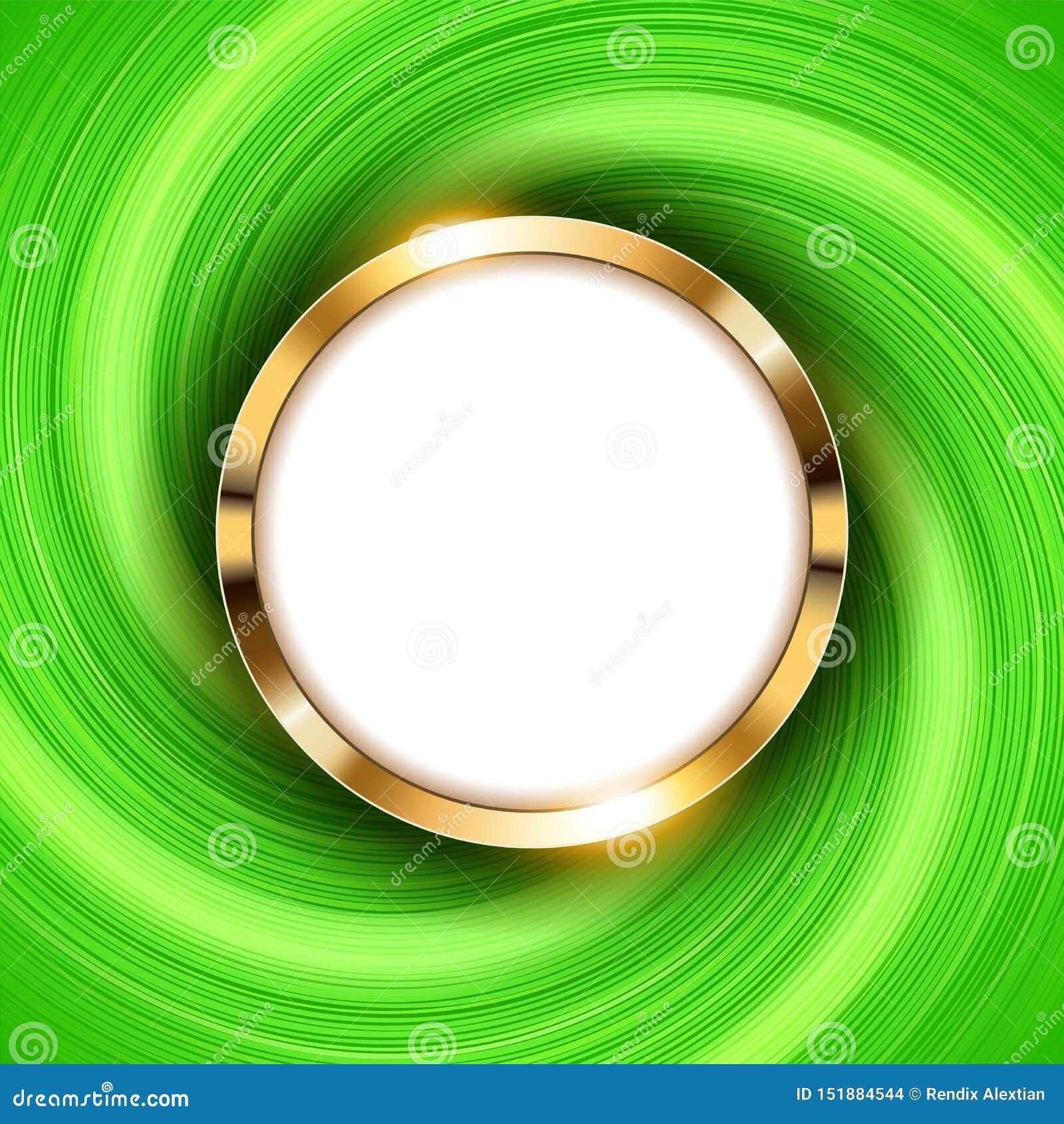 Metallic Gold Ring with Text Space and Swirl Light Stock Vector ...