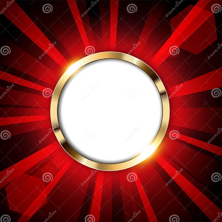 Metallic Gold Ring with Text Space and Red Light Illuminated Stock ...