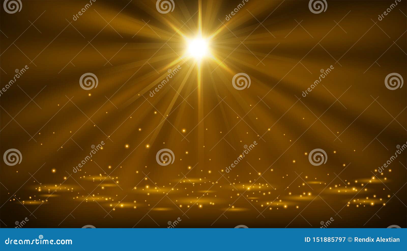 Gold Spotlights Shining with Sparkles Stock Vector - Illustration of ...