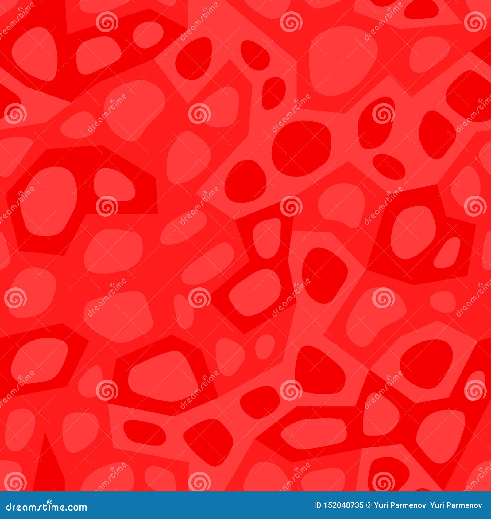 Red Bionic Seamless Pattern, with Cell Shapes and Spots. Abstract Blood ...