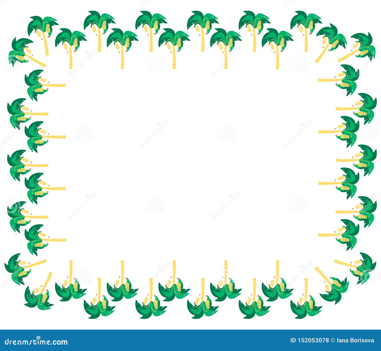 Rectangular Frame of Abstract Banana Trees with Banana Clusters Hanging ...