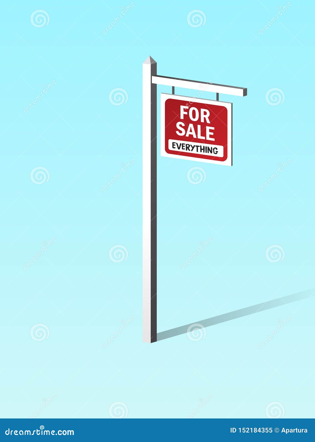 Everything For Sale Sign Board Signage With Red Color Hanging On Wooden ...