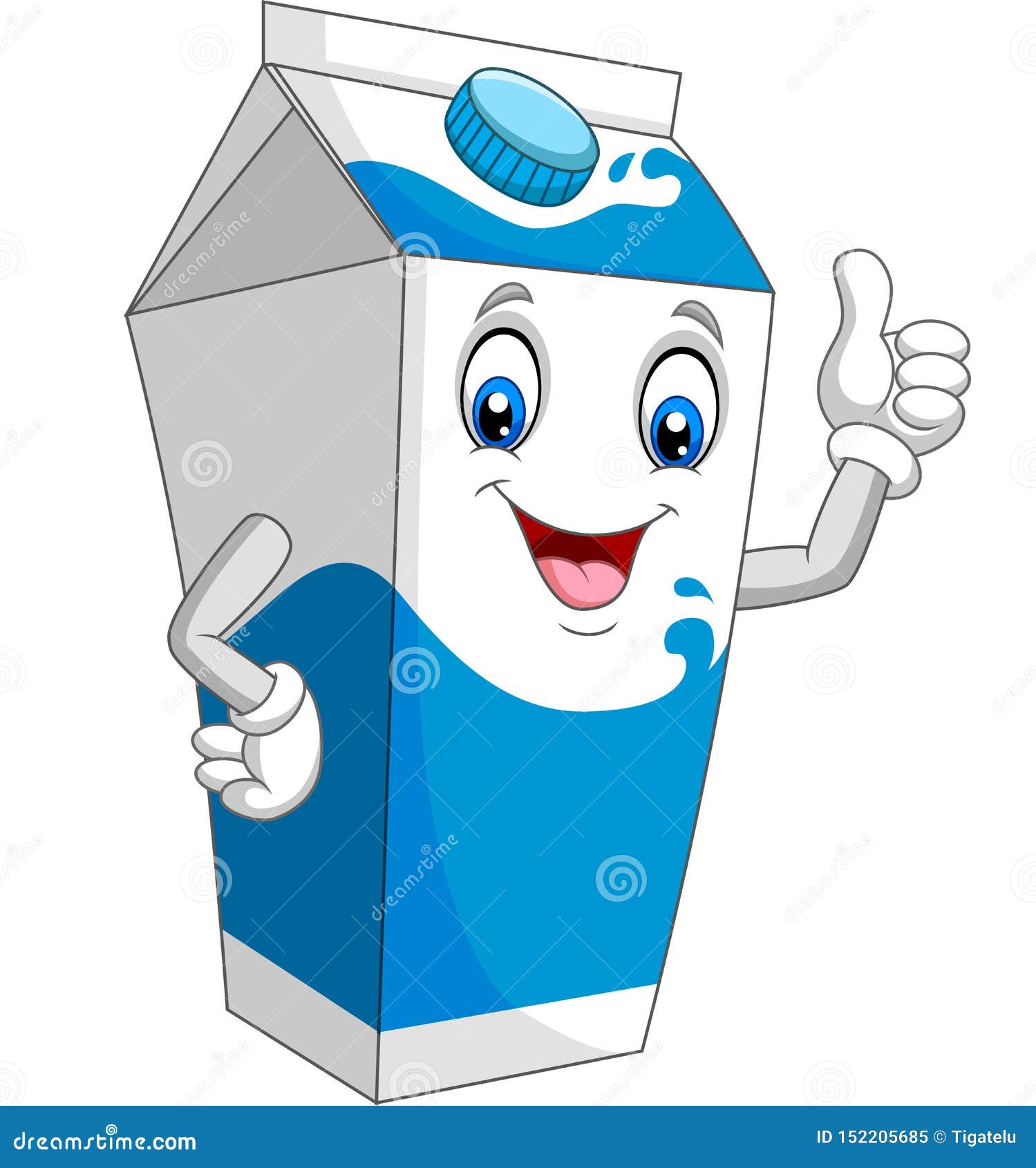 Cartoon Milk Box Giving Thumb Up Stock Vector - Illustration of food ...