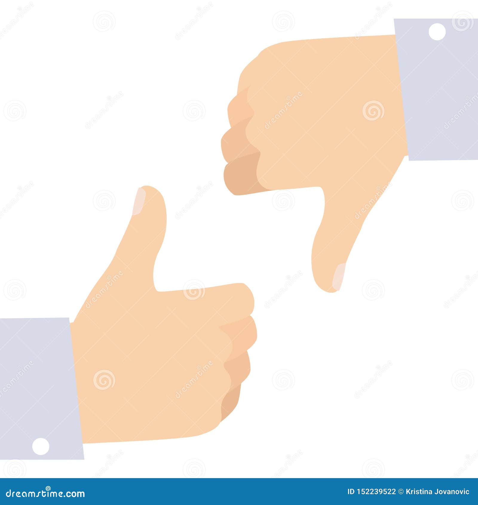 Man Hands Gesturing Like and Dislike Social Icons Flat Vector ...