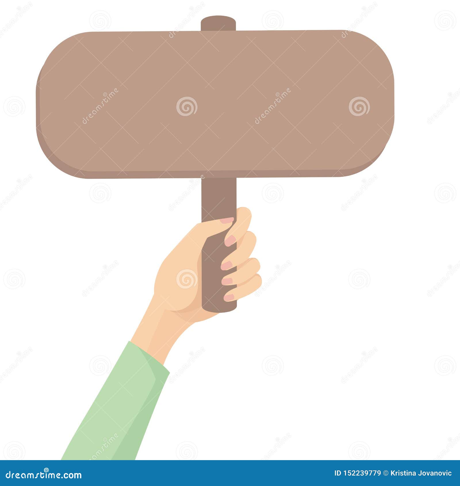Woman Marchers Hand Holding Picket Banner Sign Flat Vector Illustration ...