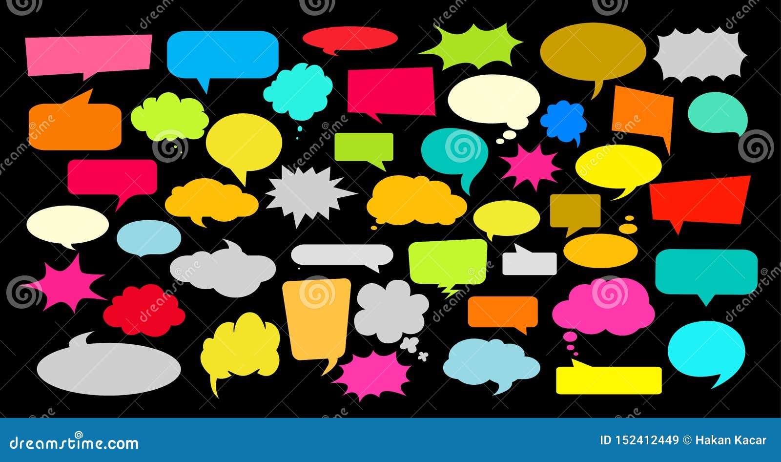 Colorful Balloons Used in Dialogues in Vector Illustration and Graphic ...