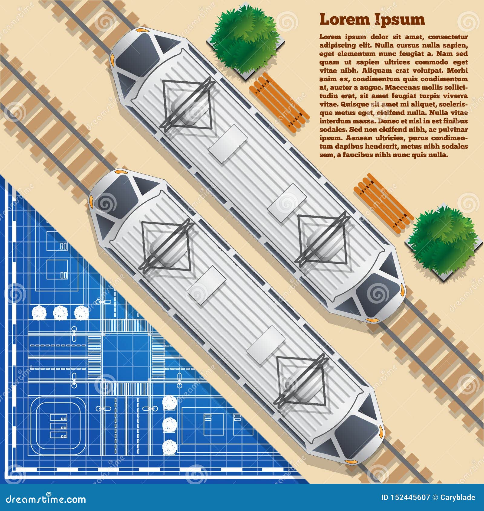 Trams to the city plan. stock vector. Illustration of city - 152445607