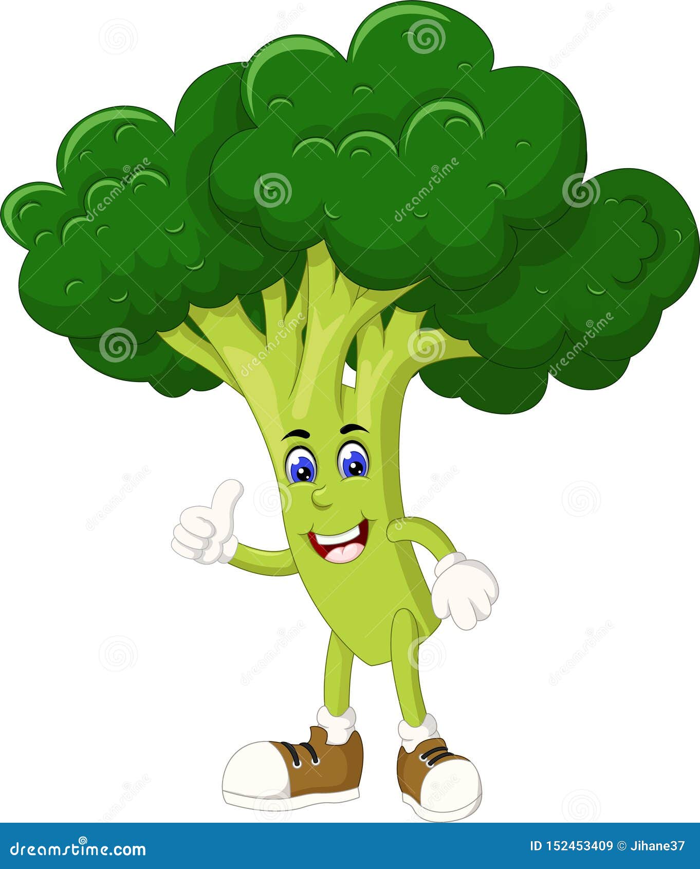 Funny Green Broccoli Cartoon Stock Illustration - Illustration of green ...