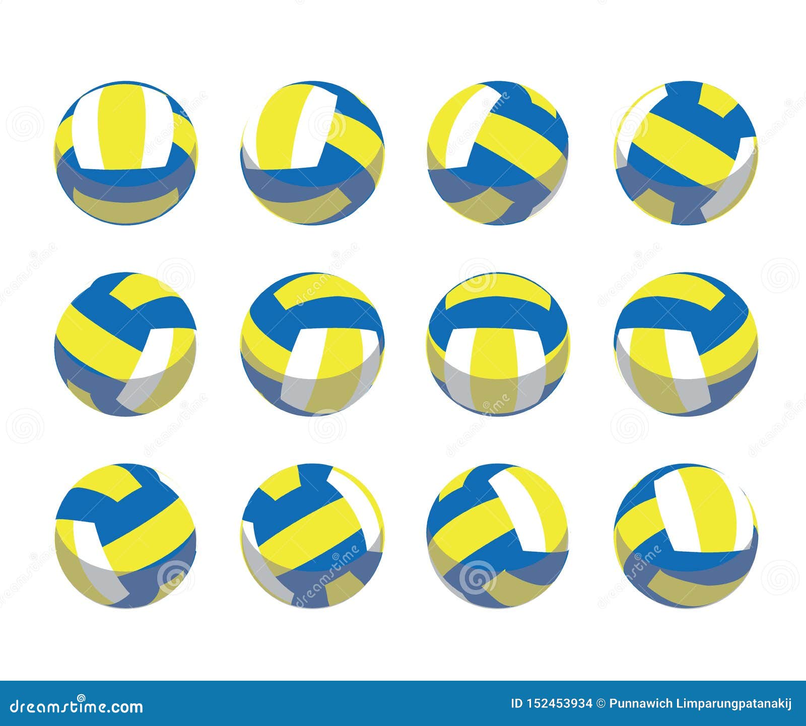Volleyball Ball Animate Spinning Vector Illustration Stock Vector ...