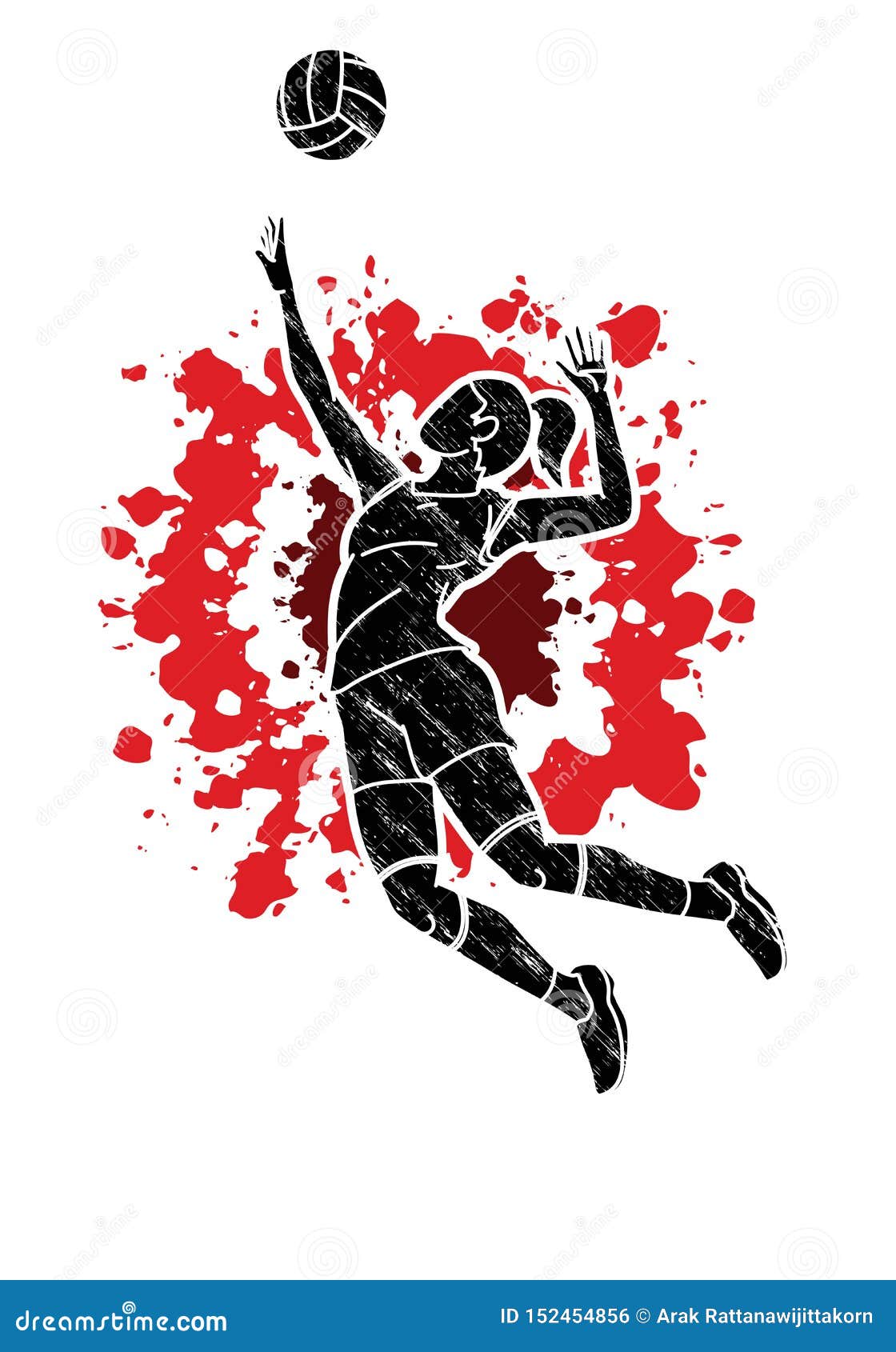 Volleyball Player Action Cartoon Graphic Stock Vector - Illustration of ...