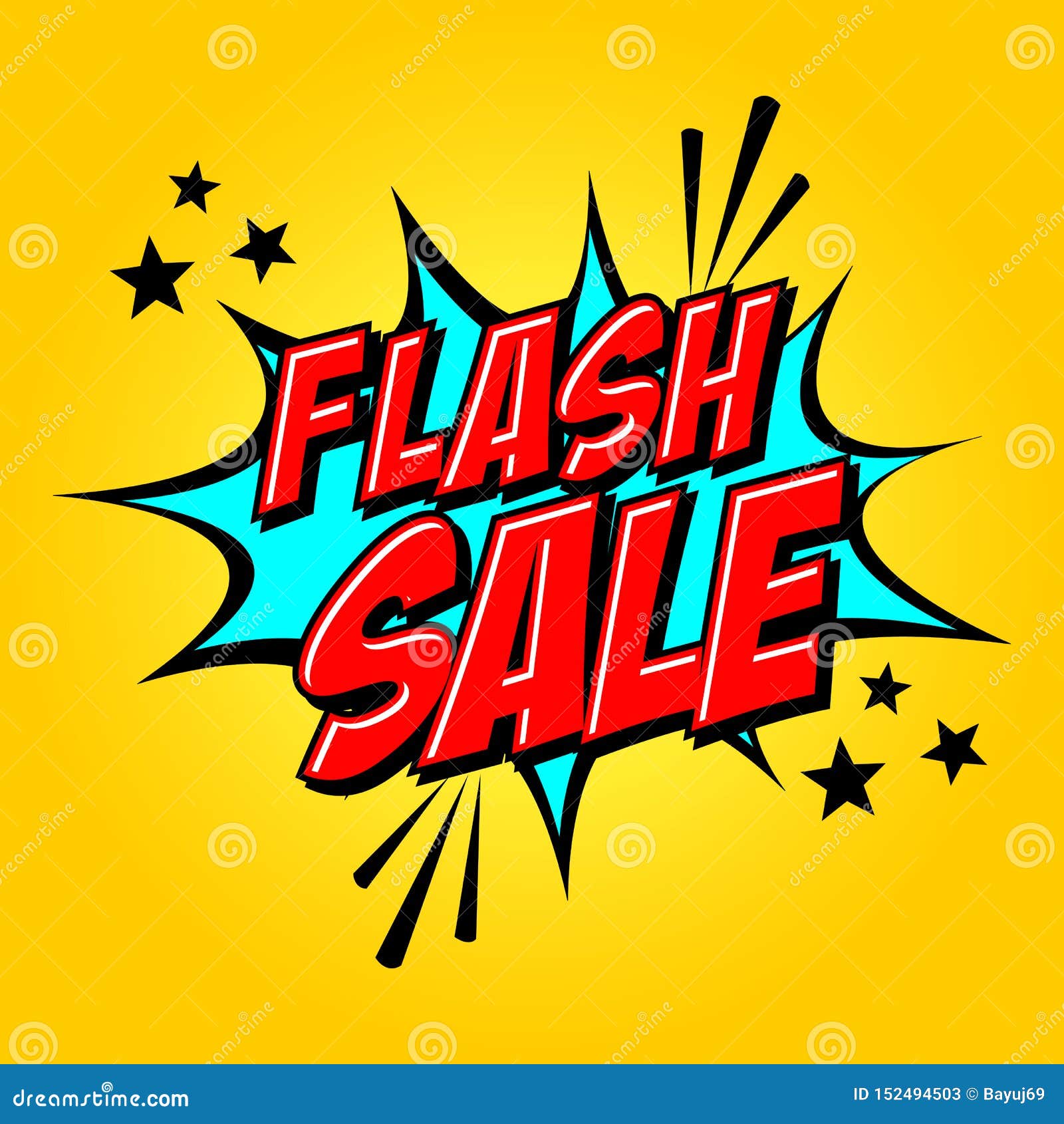 Creative Vector Design in Comic Style for Flash Sale Stock Vector ...