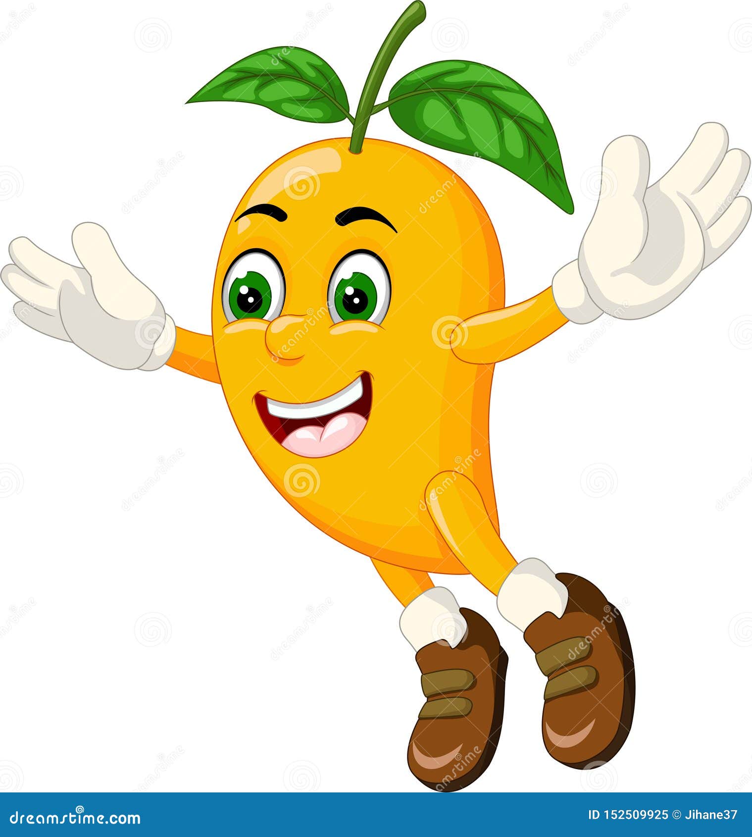 Funny Yellow Mango Cartoon stock illustration. Illustration of cartoon ...