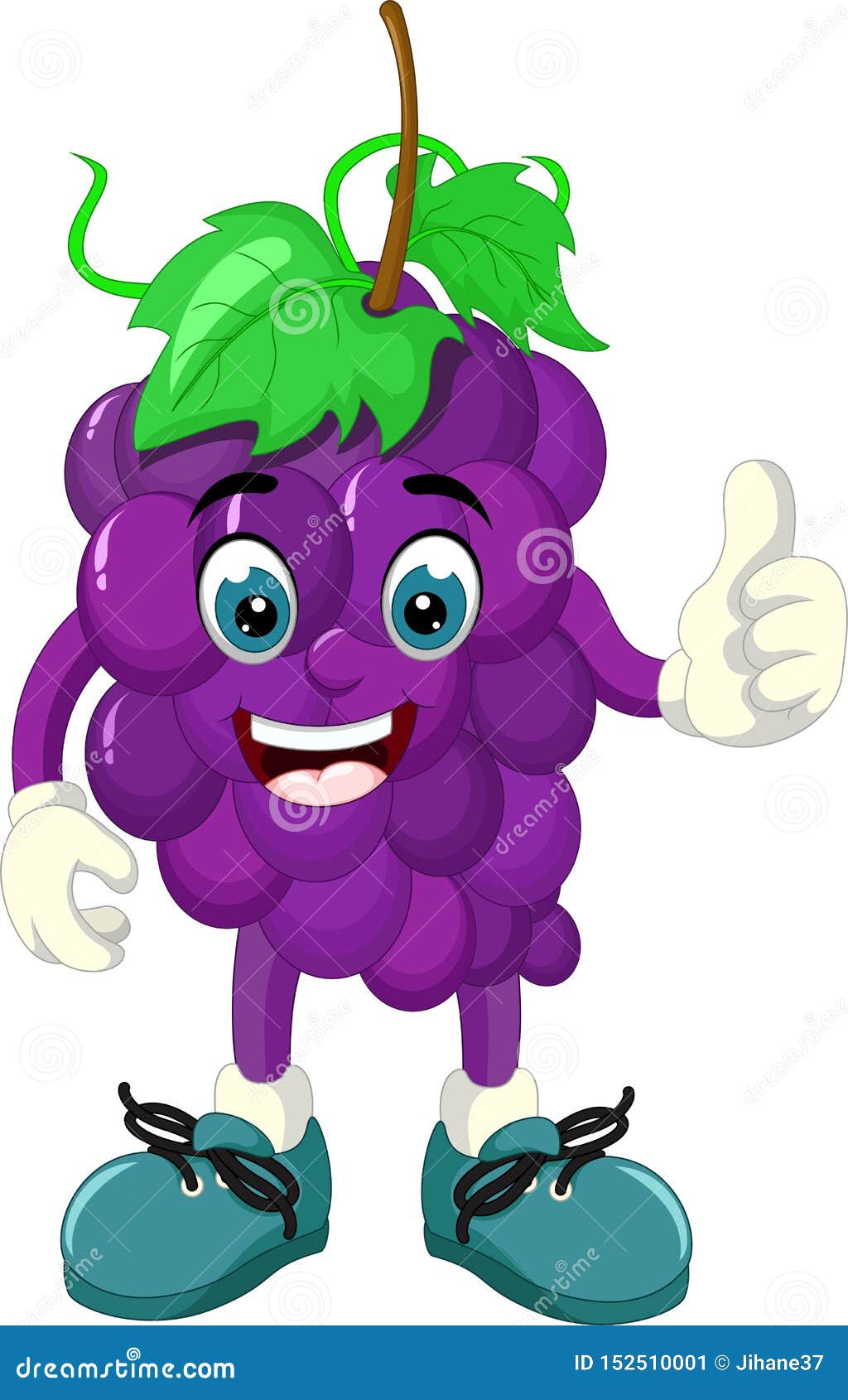 Funny Purple Grape Cartoon stock illustration. Illustration of creative ...
