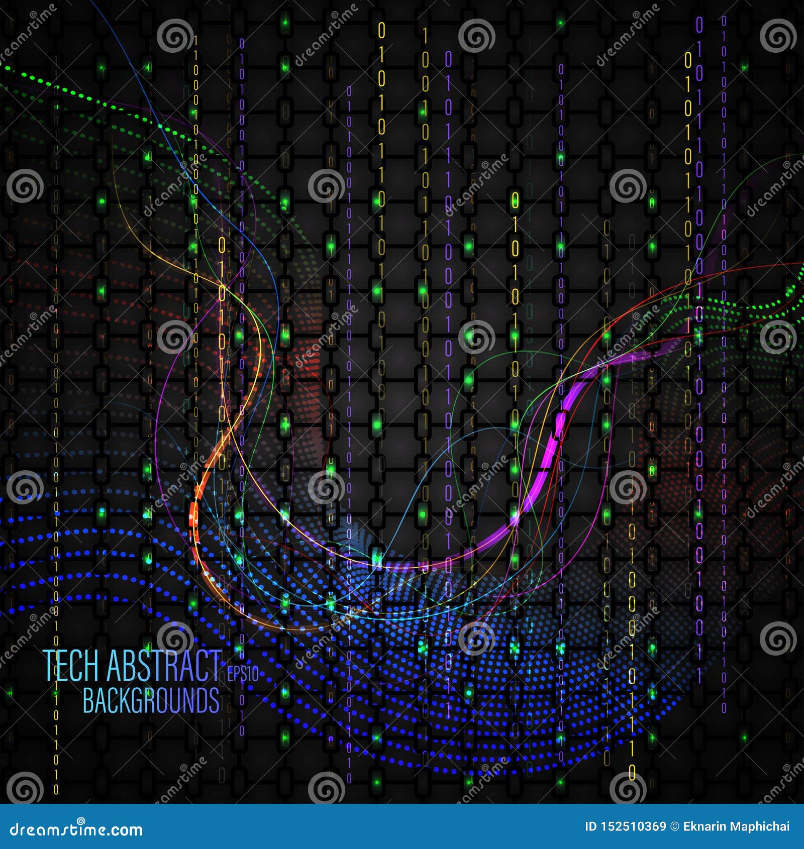 Tech Abstract Colors Motion Scene Stock Vector - Illustration of mosaic ...
