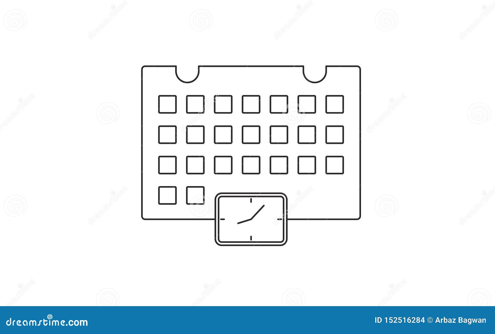 Reservation Icon with Time and Date Stock Vector - Illustration of ...