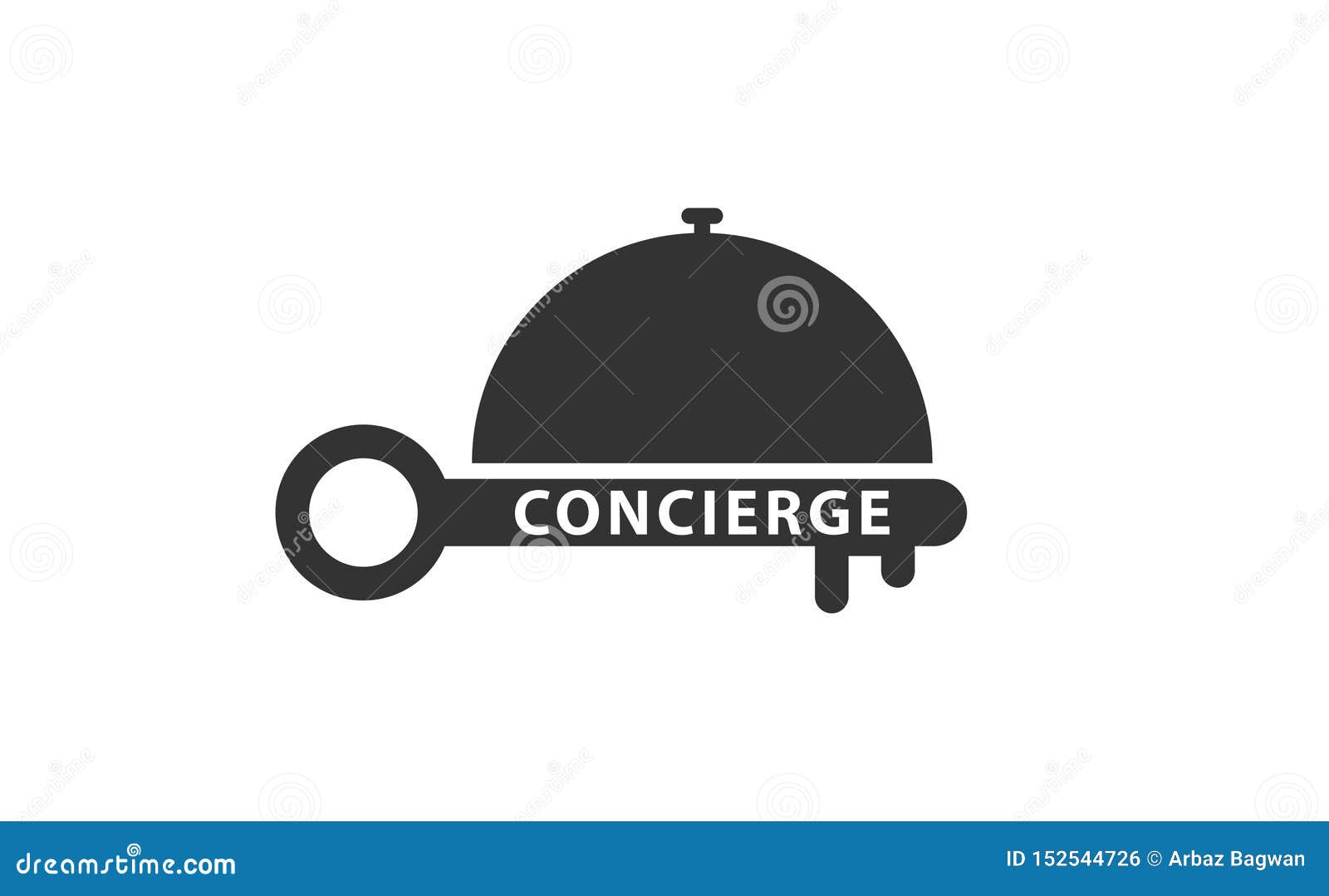 Concierge Bell Key Service Icon Vector Illustration | CartoonDealer.com ...