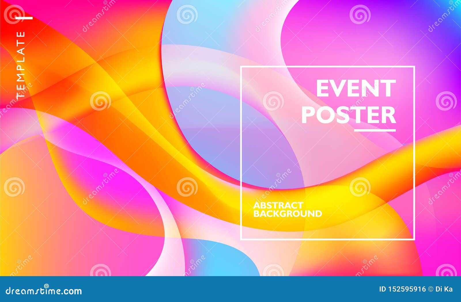 Event Poster Background Template with Colorful Wave Abstract Shapes ...