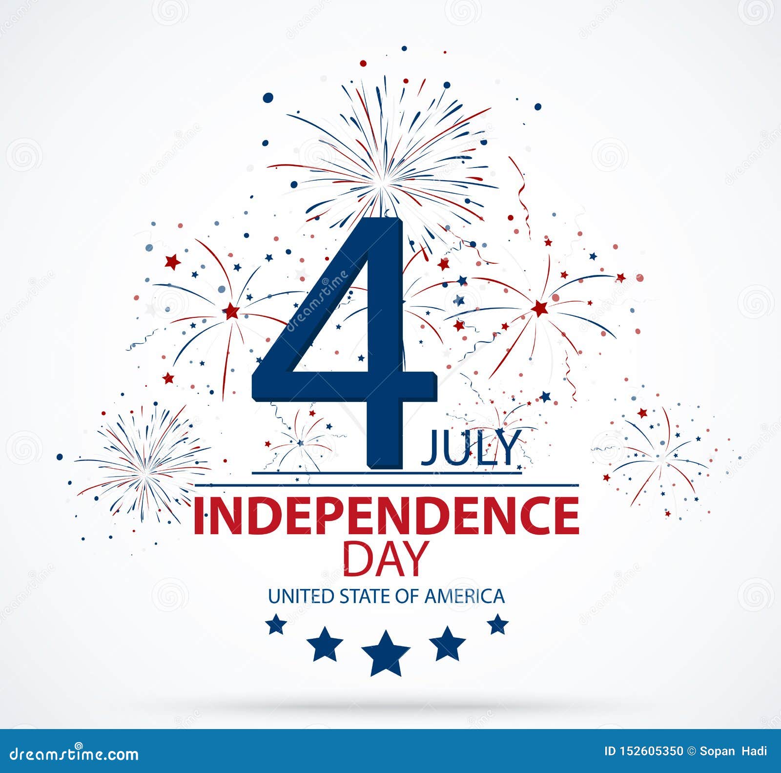 Fourth of July Independence Day of Usa Celebrations with Fireworks ...