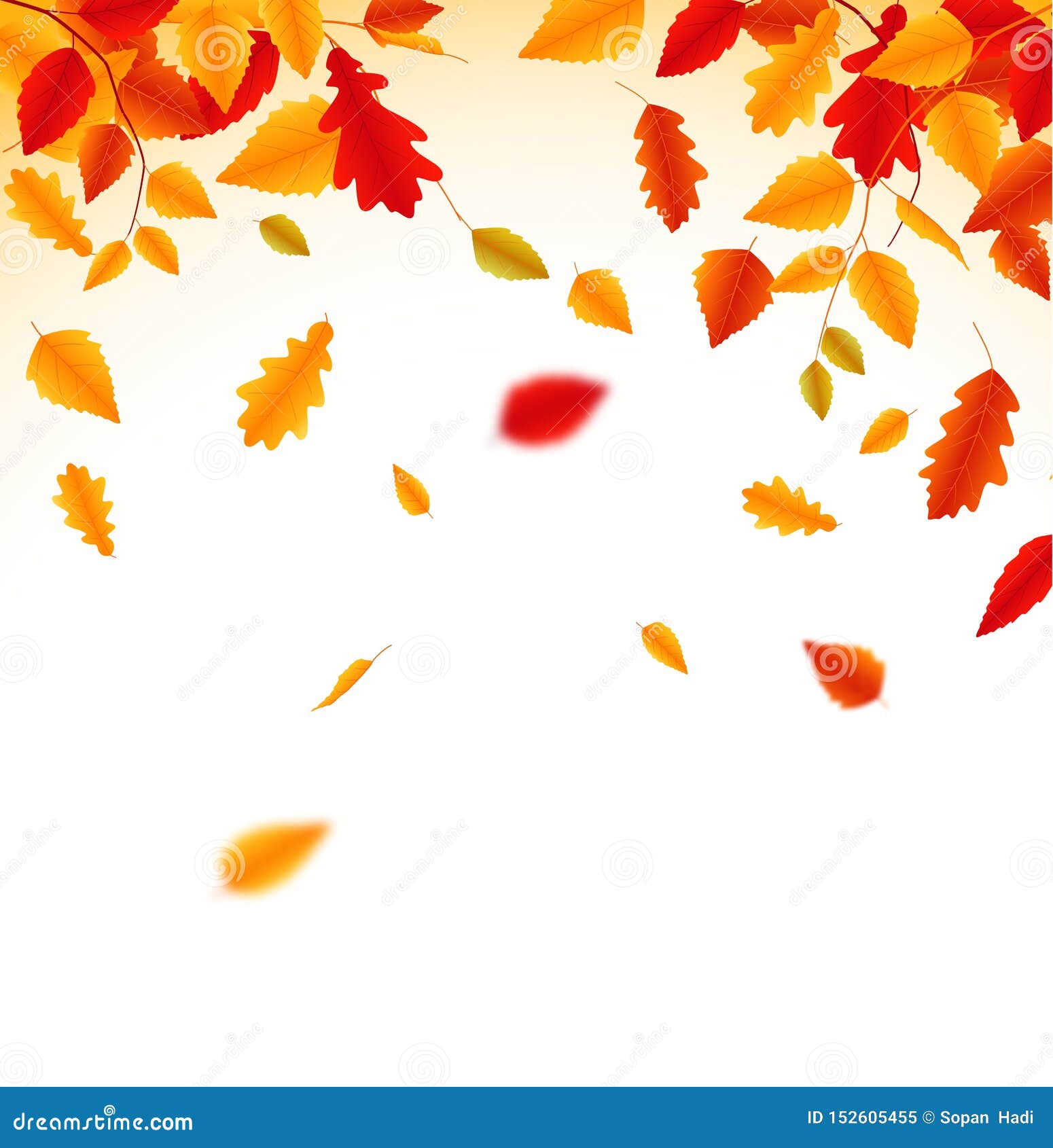 Autumn Falling Leaves Banner Design Stock Vector - Illustration of ...