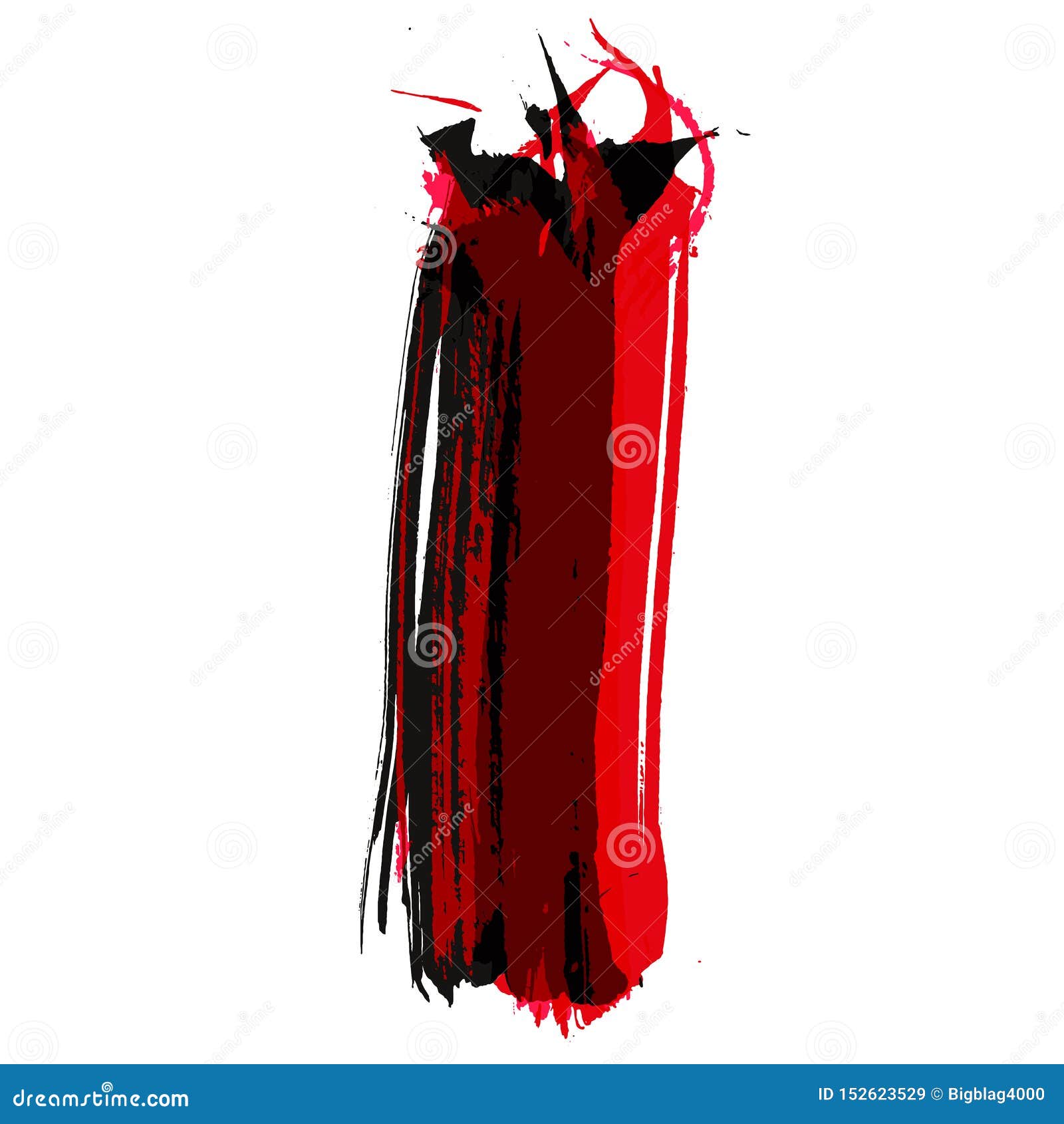 Red and Black Uppercase Letter.Vector Brush Paint Lettering. Stock ...