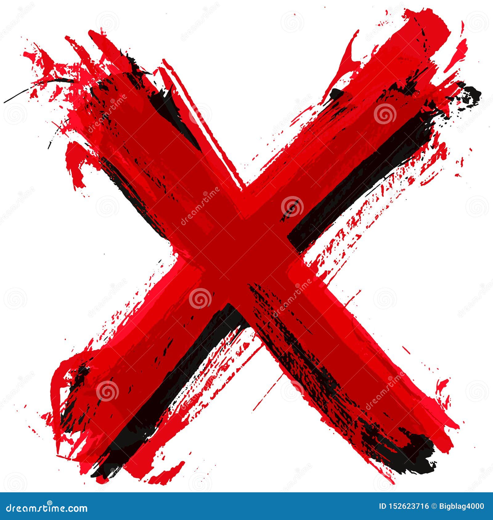 Red and Black Uppercase Letter.Vector Brush Paint Lettering. Stock ...