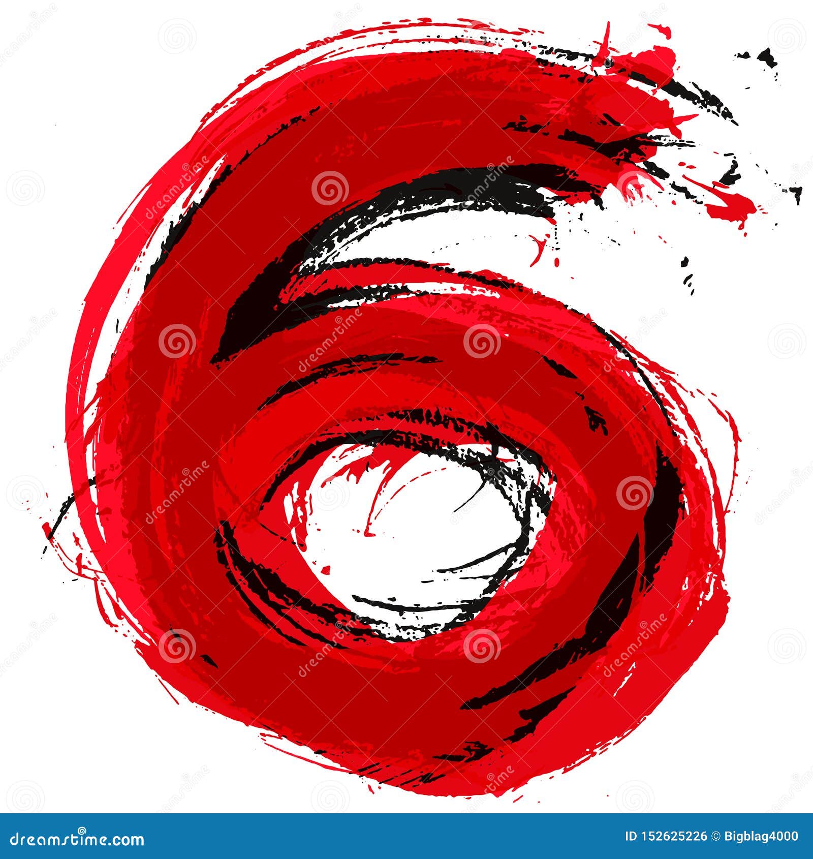 Red and Black Number.Vector Brush Paint Lettering. Stock Vector ...