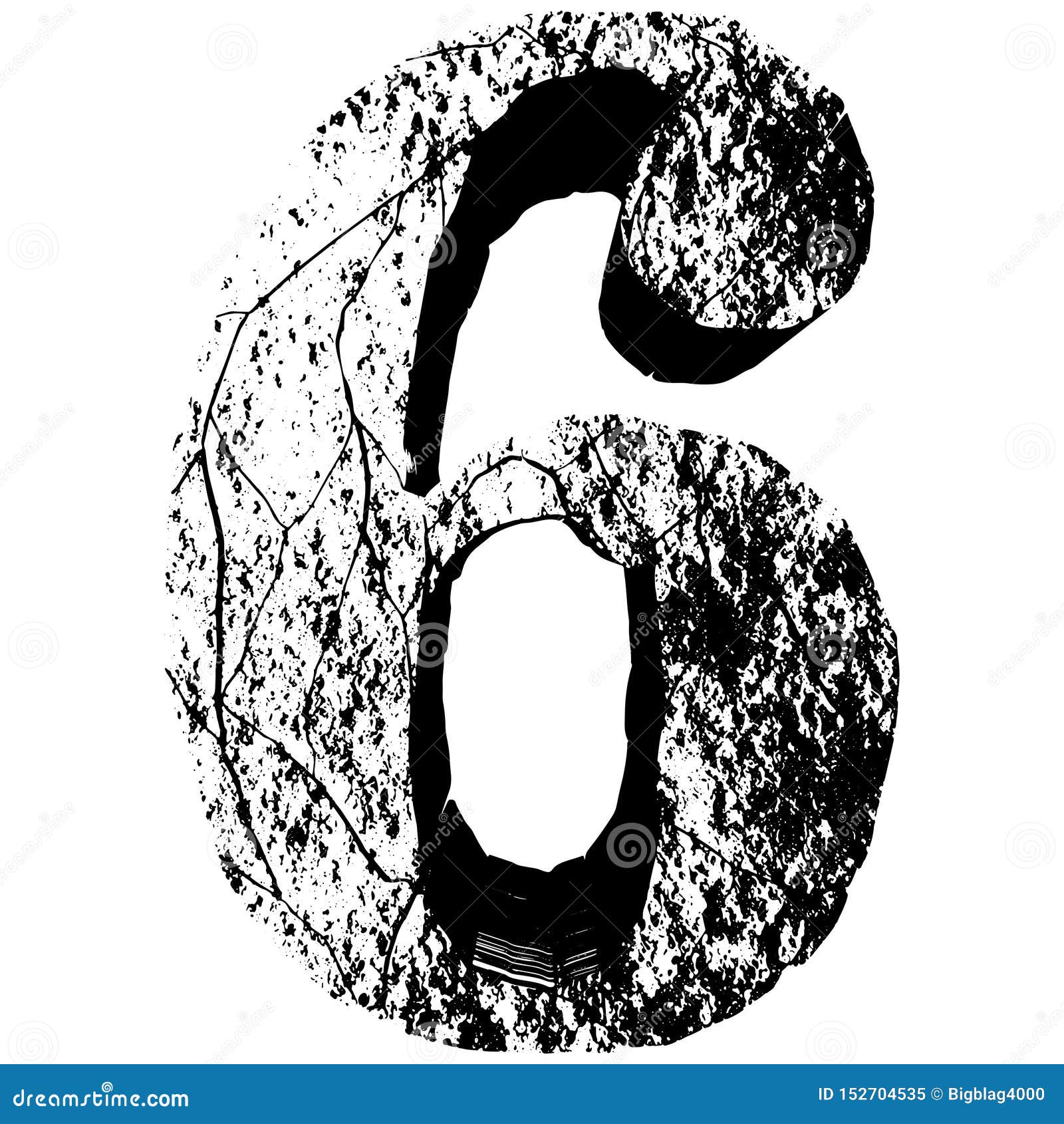 3D Rendering Grunge Stone Number.Concrete Font. Stock Vector ...