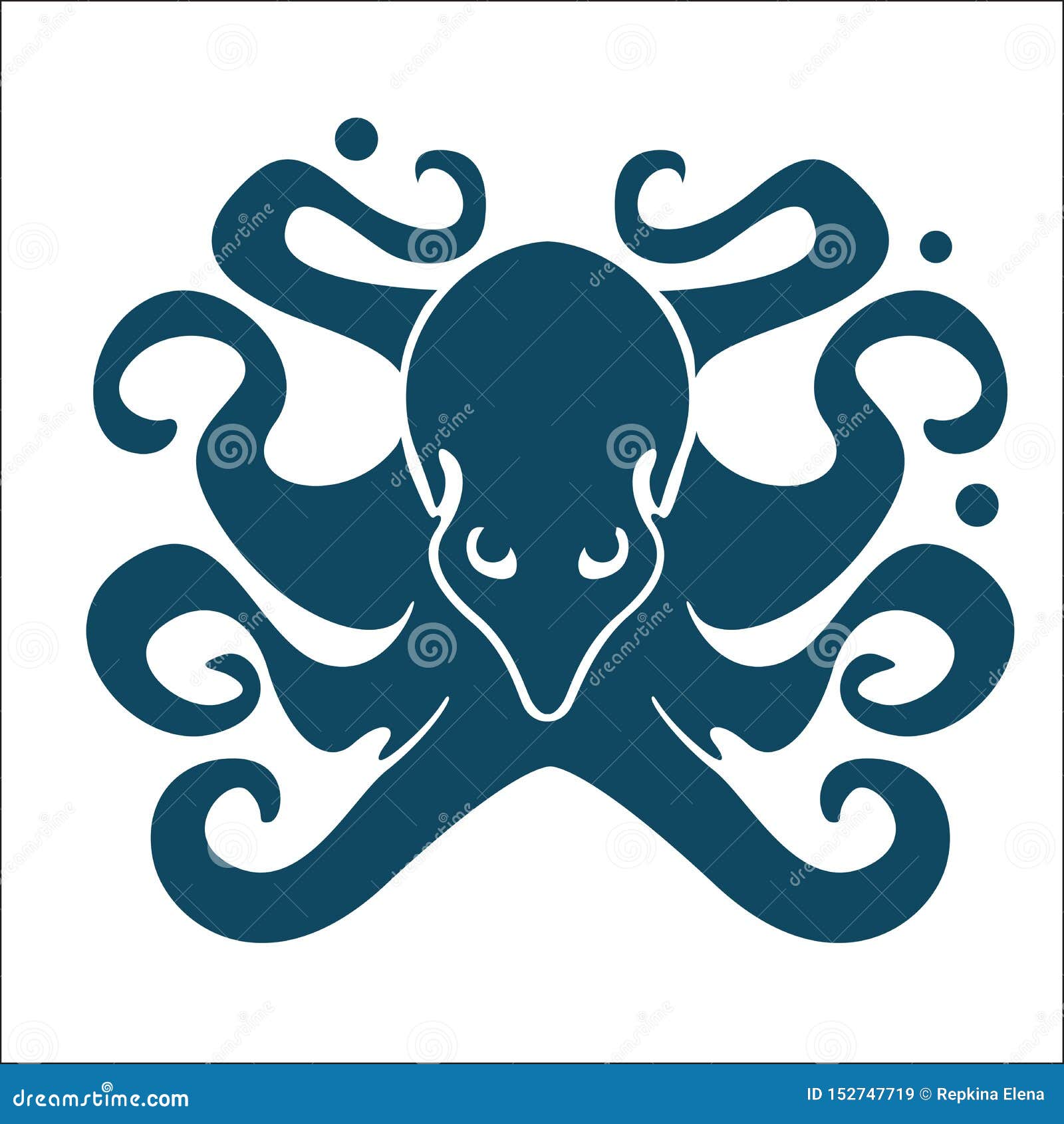 Octopus emblem character stock vector. Illustration of emblem - 152747719