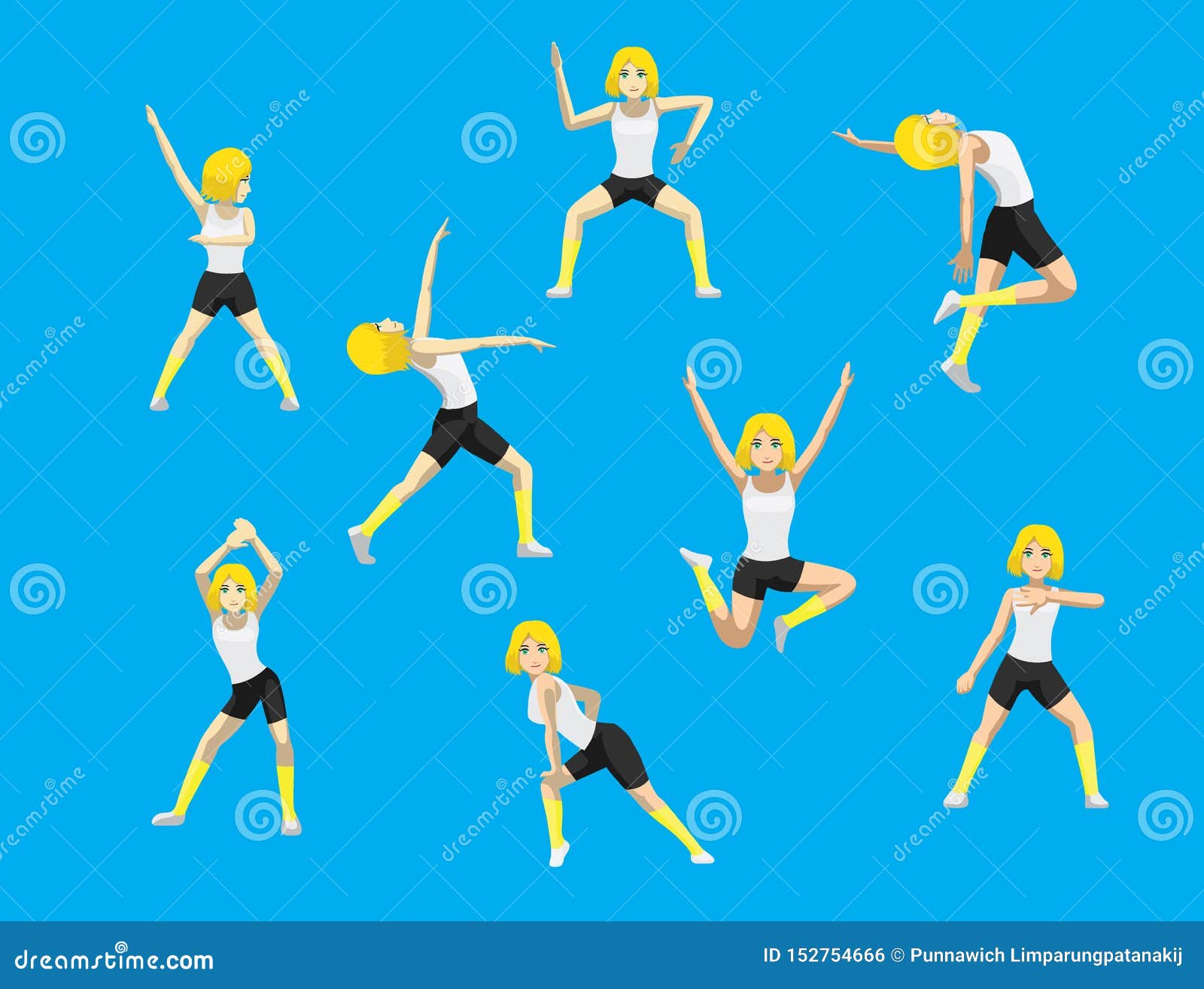 Zumba Girl Blonde Hair Manga Cartoon Vector Stock Vector - Illustration ...