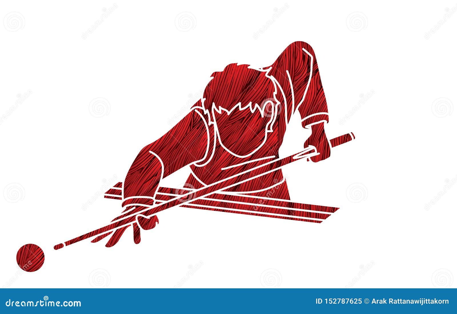 Snooker Player Action Cartoon Graphic Stock Vector - Illustration of ...