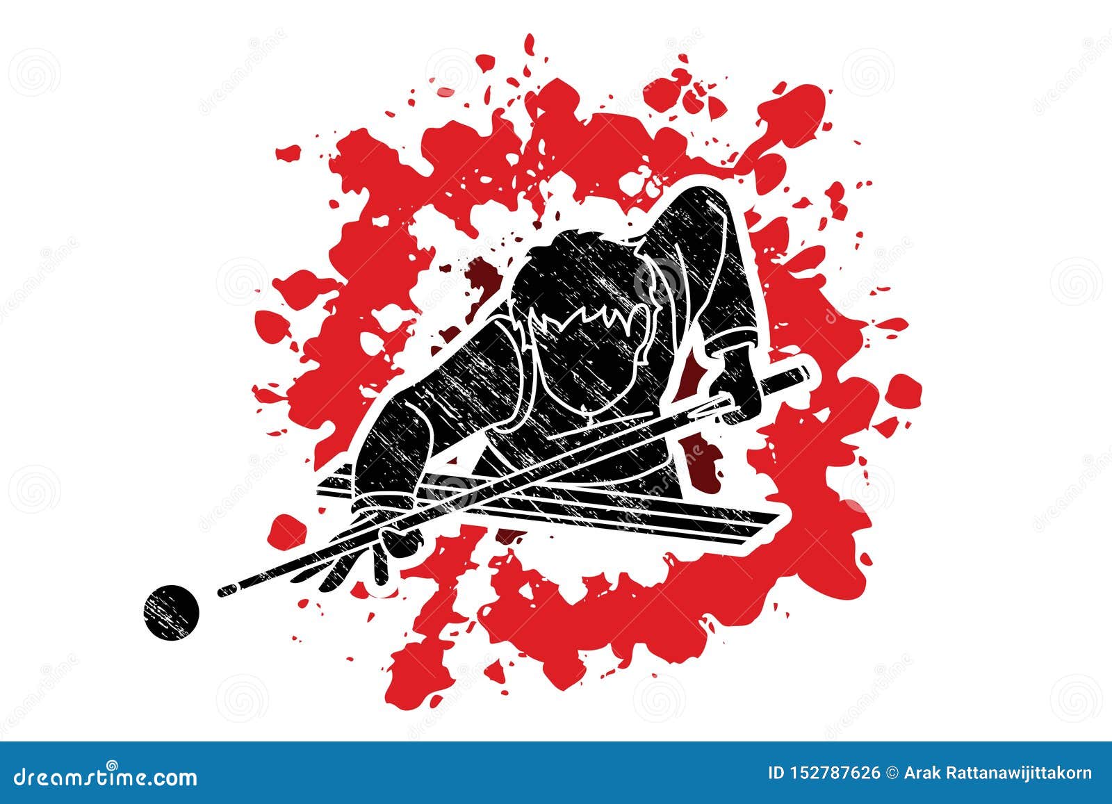 Snooker Player Action Cartoon Graphic Stock Vector - Illustration of ...