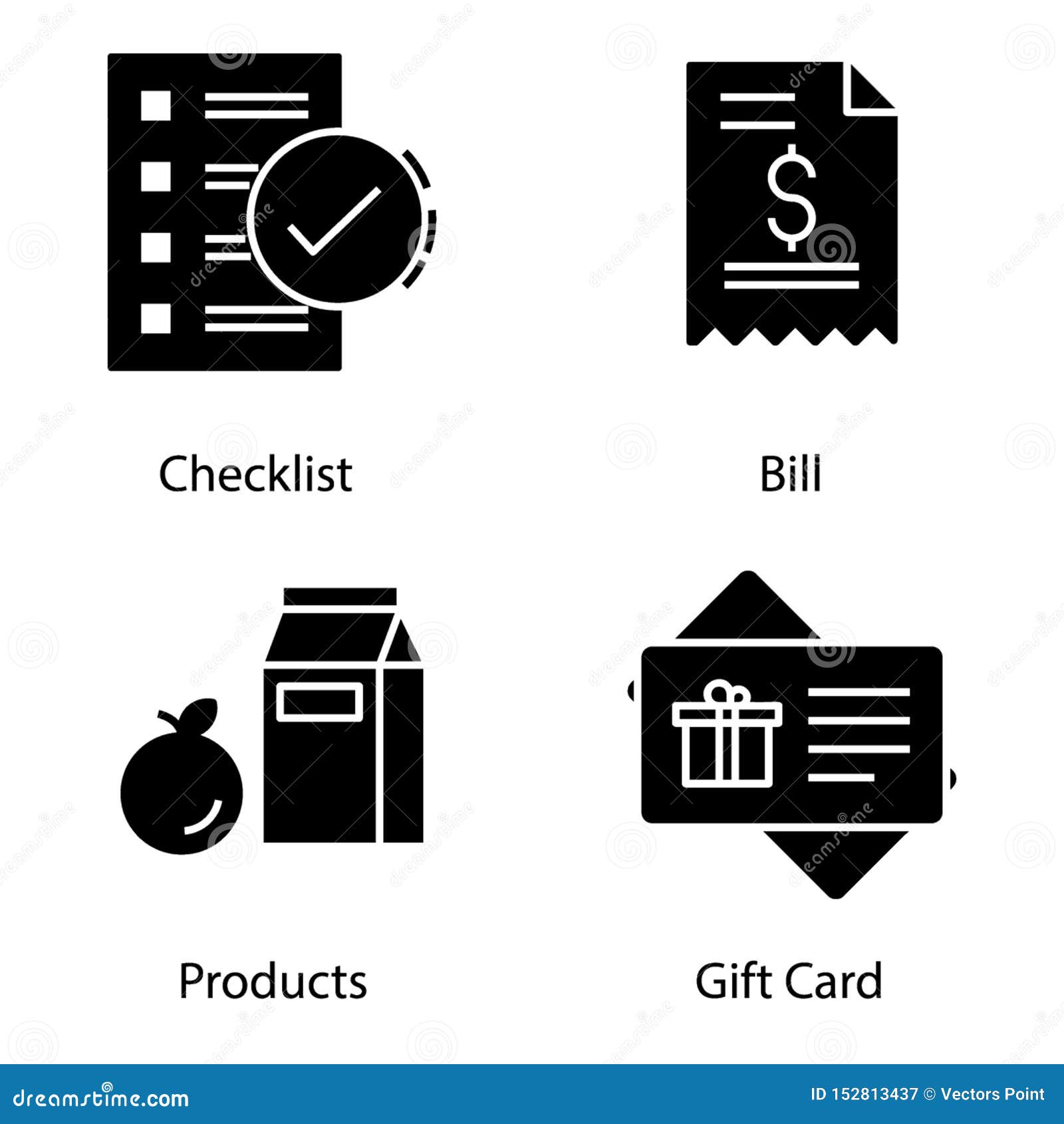 Shopping List Solid Vectors Stock Vector - Illustration of finance ...