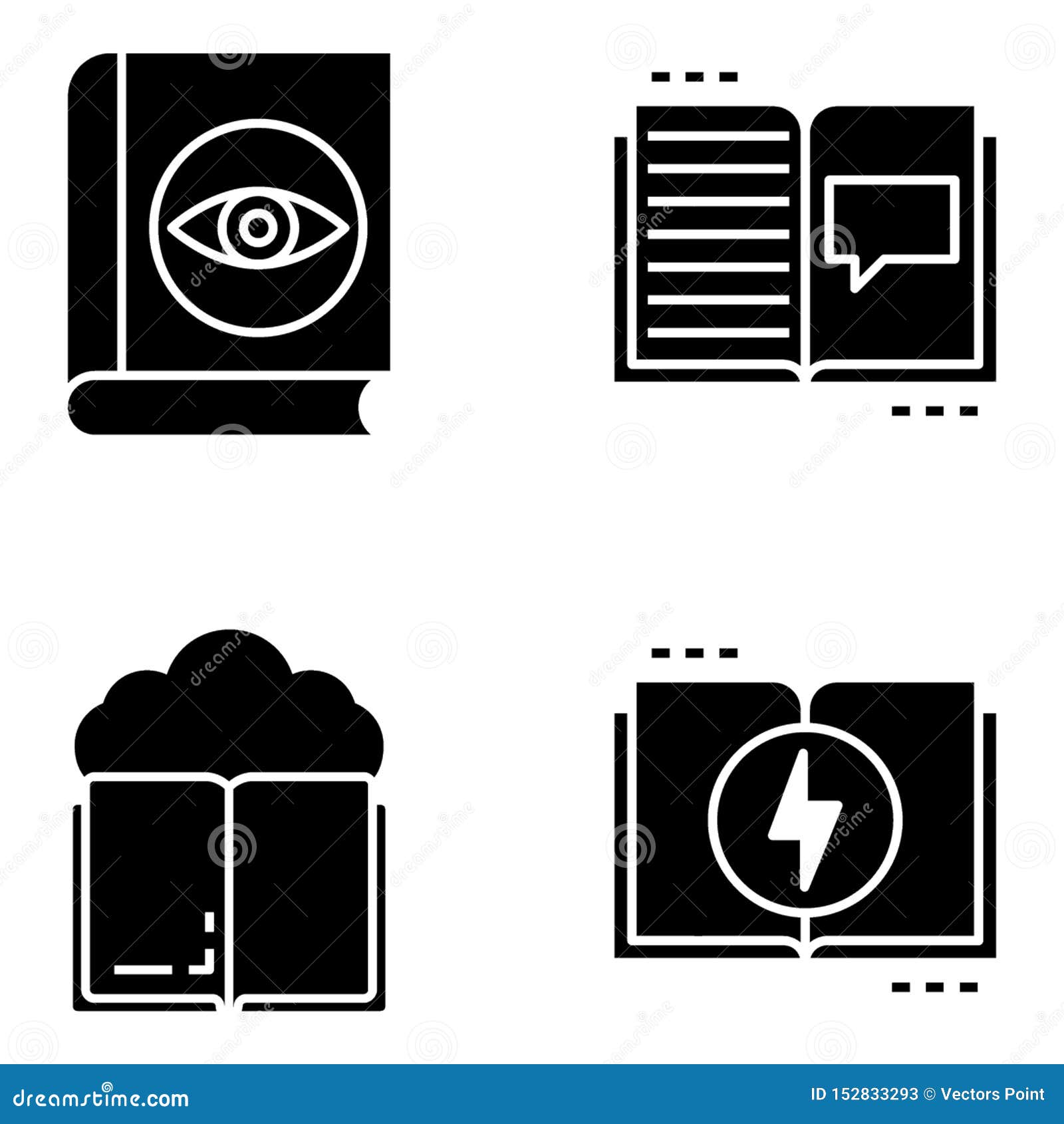 Reading Icons Collection stock vector. Illustration of learning - 152833293