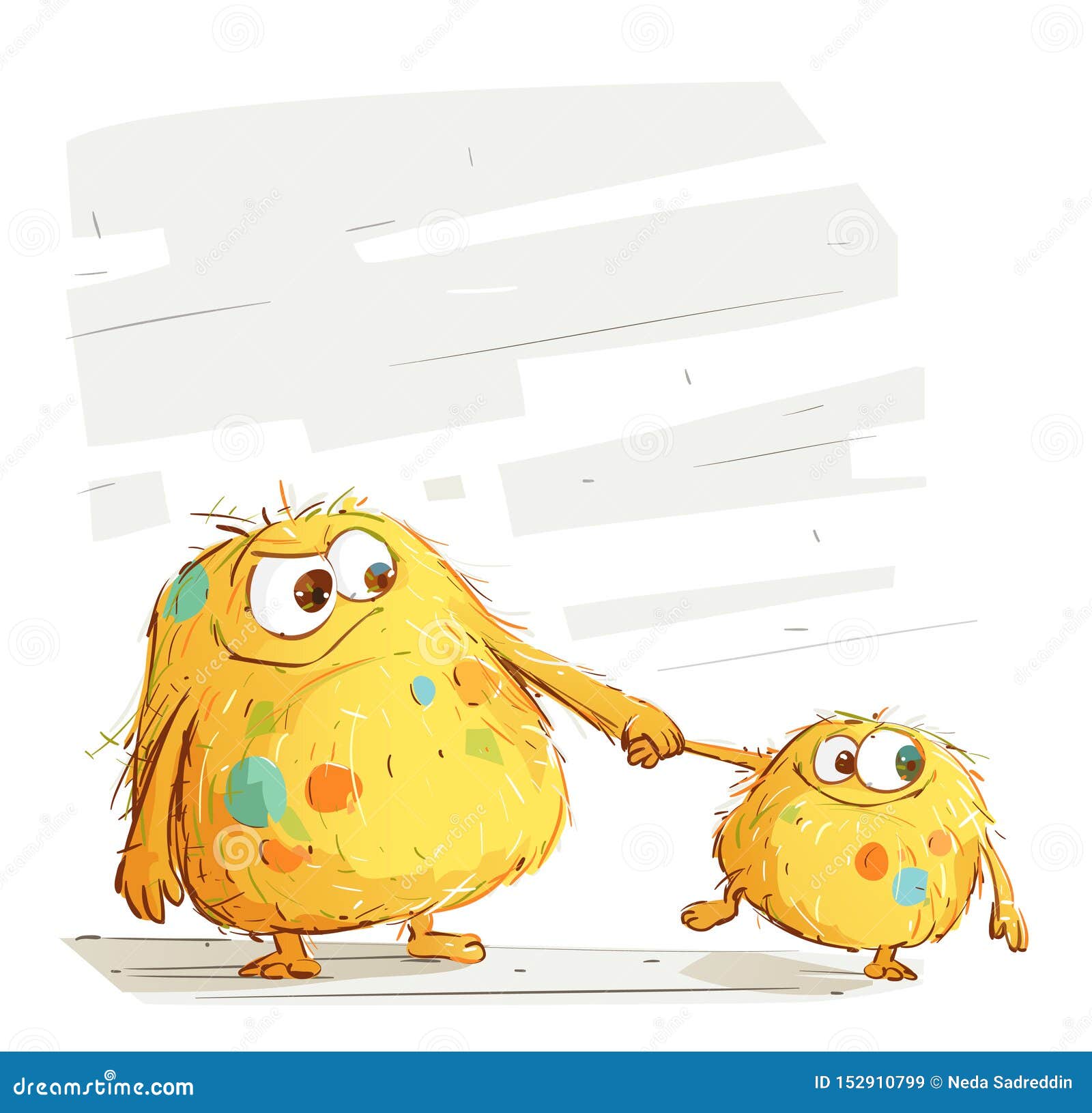 Monster mommy and her kid. stock vector. Illustration of monster ...