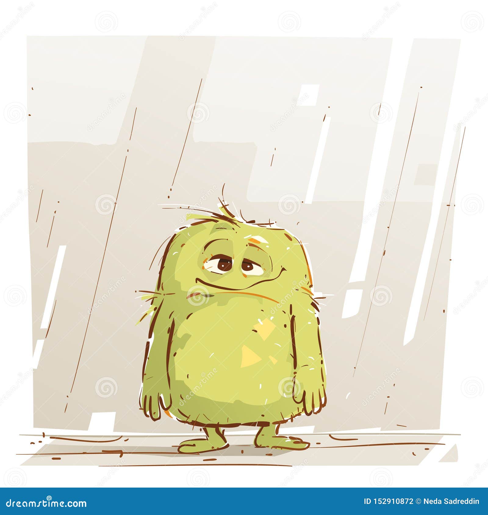 Cute Little Monster is Sad. Stock Vector - Illustration of comic ...
