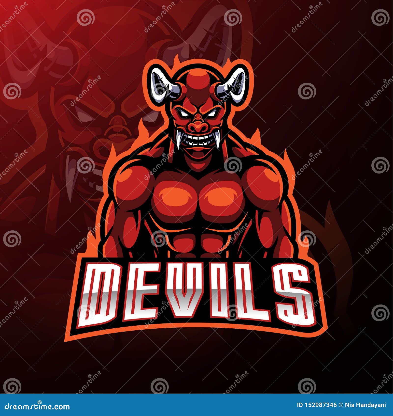 Red Devil Mascot Logo Design Stock Vector - Illustration of animal ...