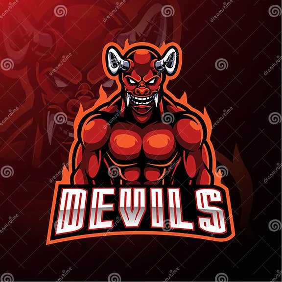 Red Devil Mascot Logo Design Stock Vector - Illustration of animal ...