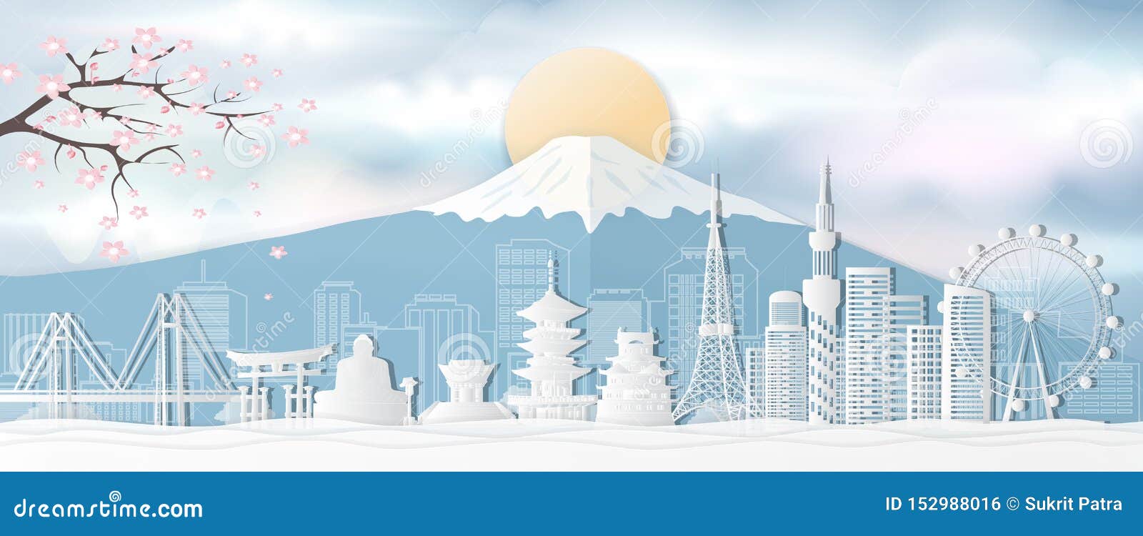 Japan Seasons Vector Illustration | CartoonDealer.com #16168150