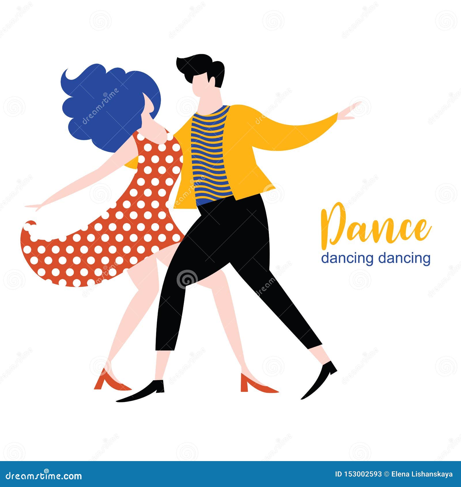Stylized Figures of Dancing Woman and Man Stock Vector - Illustration ...