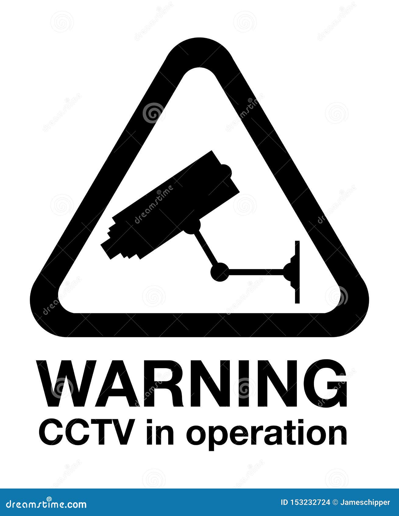 Cctv warning sign stock vector. Illustration of privacy - 153232724