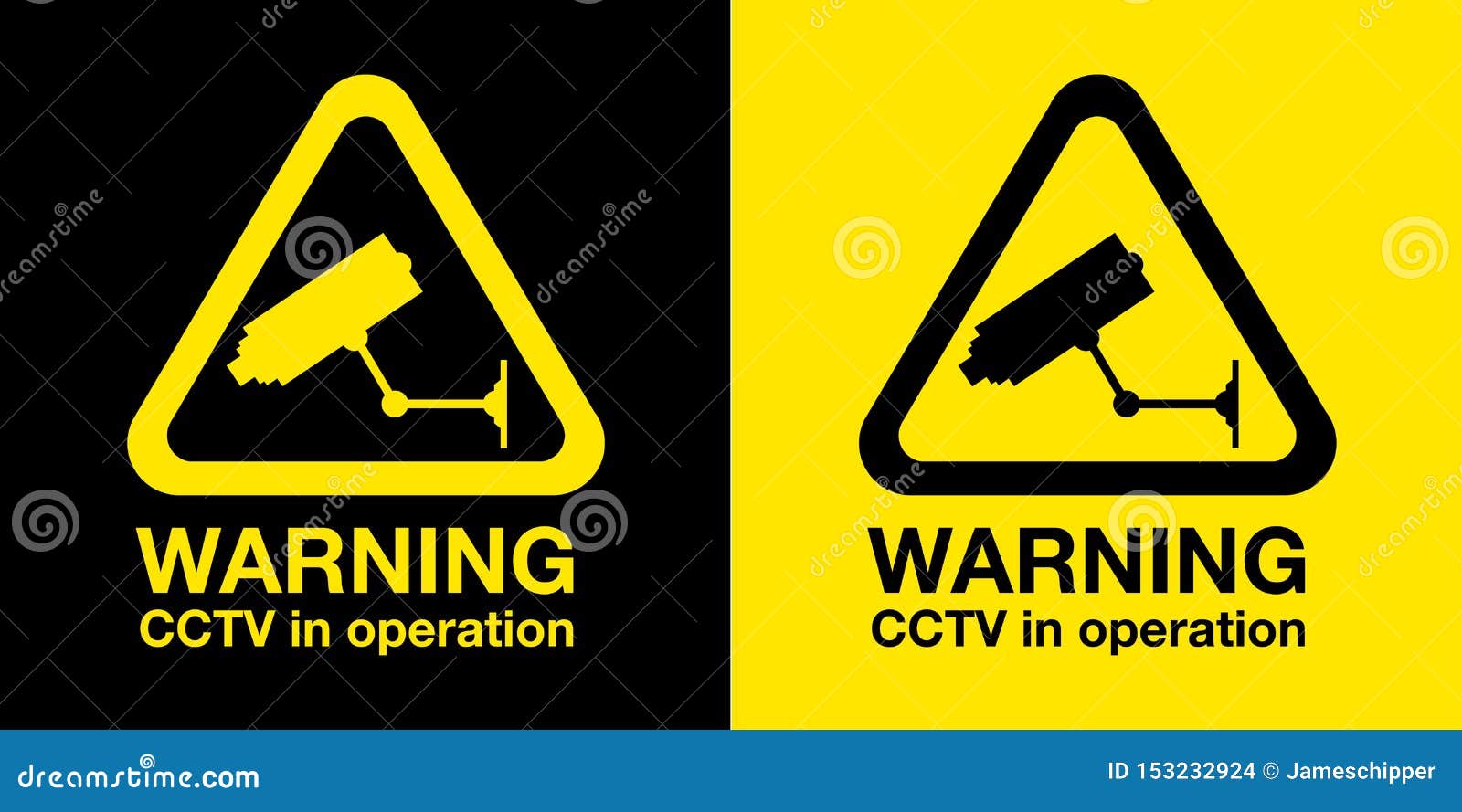 Cctv warning sign stock vector. Illustration of secure - 153232924