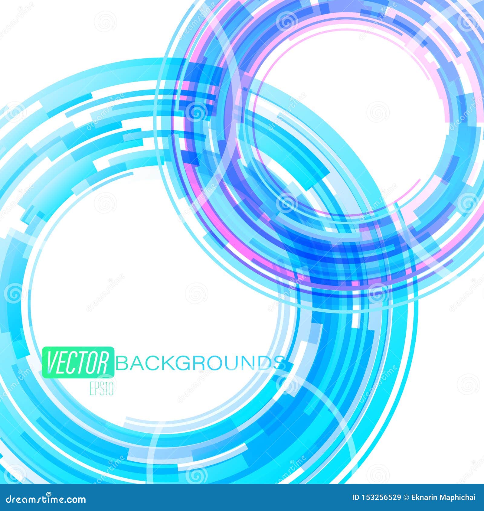 Blue Circle Lines Motion on a White Scene Stock Vector - Illustration ...