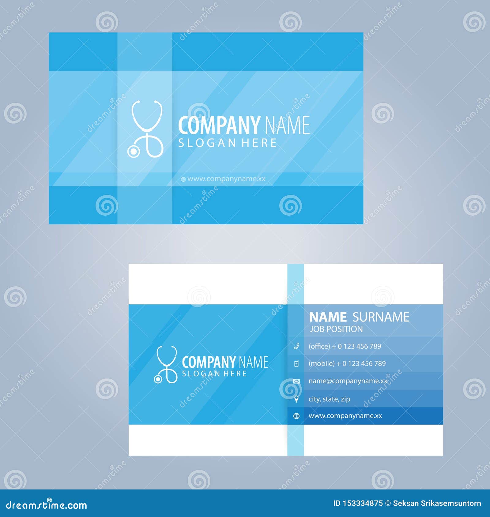 Blue and White Modern Business, Healthcare, Medical Card Template Stock ...