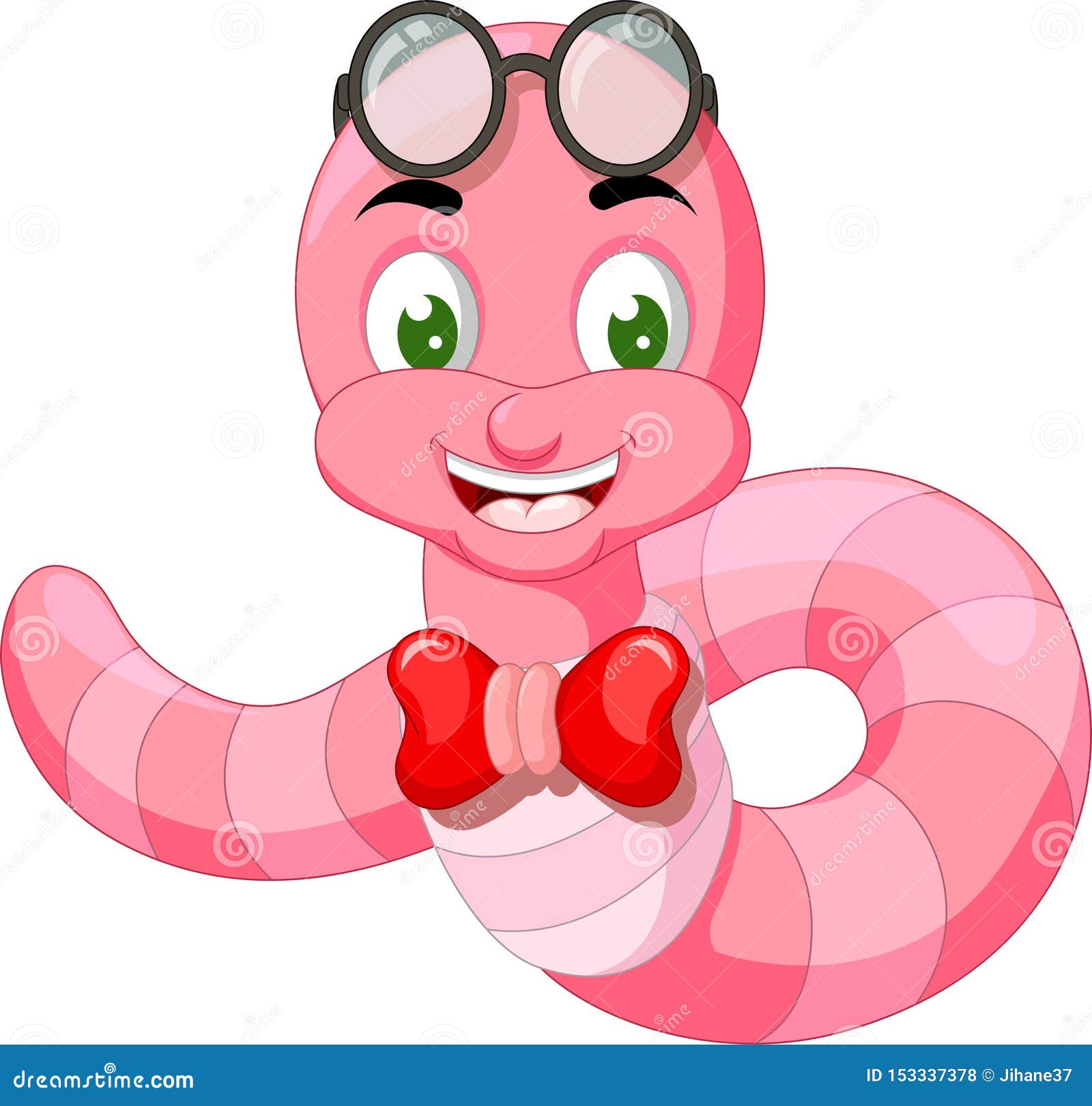 Funny Pink Worm Cartoon stock vector. Illustration of eps10 - 153337378
