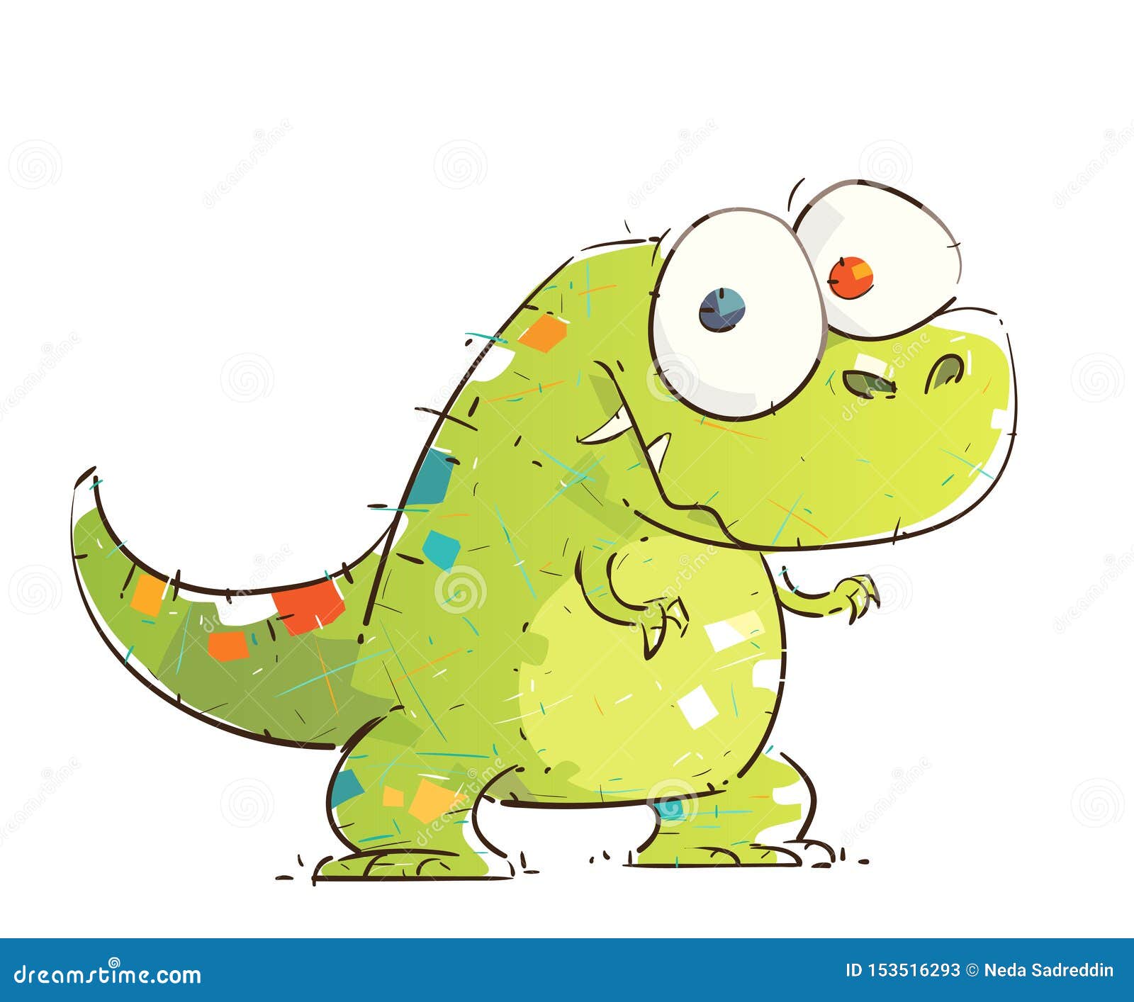 A Little Chubby Colorful T-Rex Stock Vector - Illustration of monster ...
