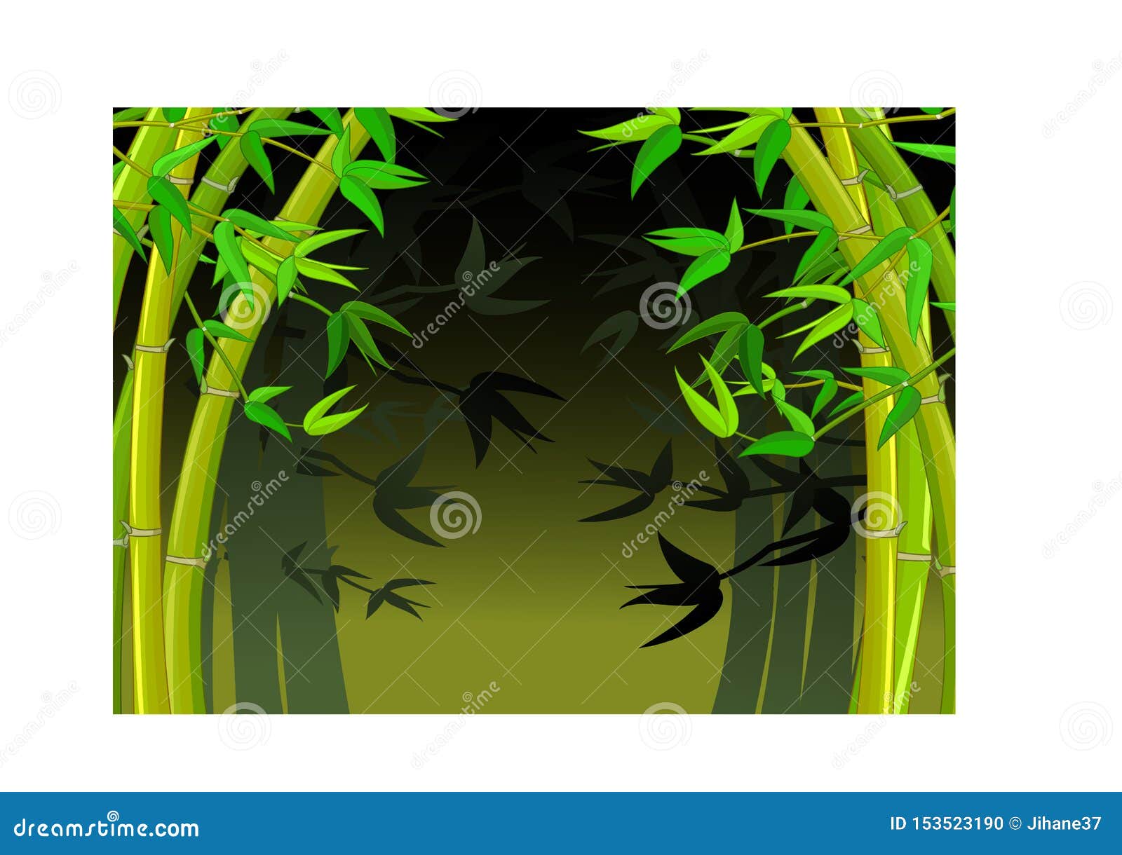 Cool Bamboo Cartoon stock illustration. Illustration of cute - 153523190