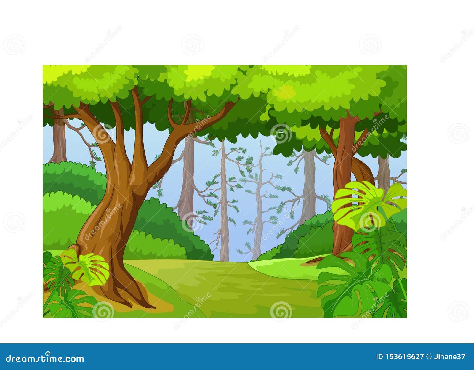 Cool Forest Landscape Cartoon Vector Illustration | CartoonDealer.com ...