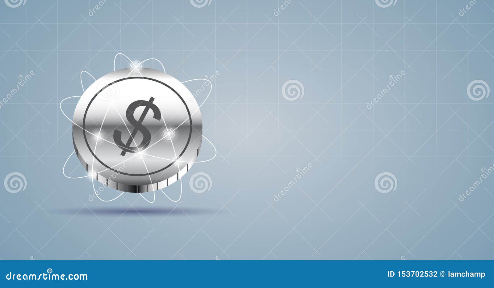 Widescreen Abstract Financial Background with Dollar Sign in Network ...